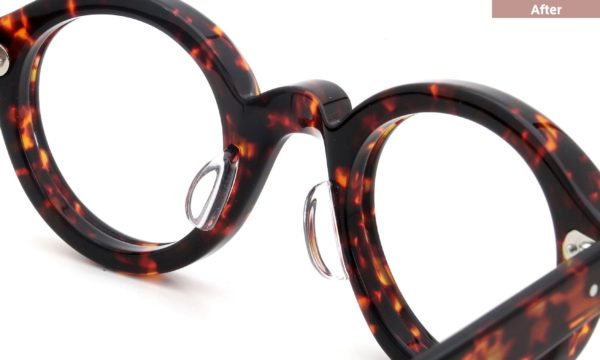 パット加工事例 No.229 Lesca La Corbs col.424に溶着式クリアパット・大の場合 ポンメガネ