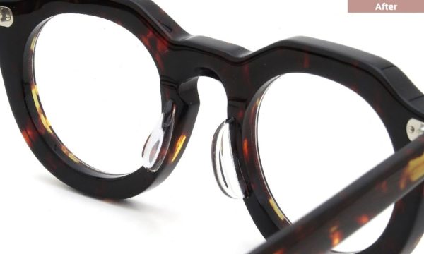 パット加工事例 No.288 Lesca TORO col.424に溶着式クリアパット・大の場合 ポンメガネ