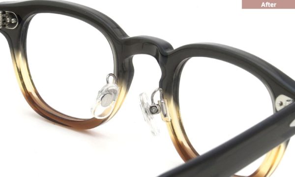 パット加工事例 No.315 MOSCOT LEMTOSH(44) Gray Brown Fadeに溶着式金属アームシリコンパットの場合 ポンメガネ